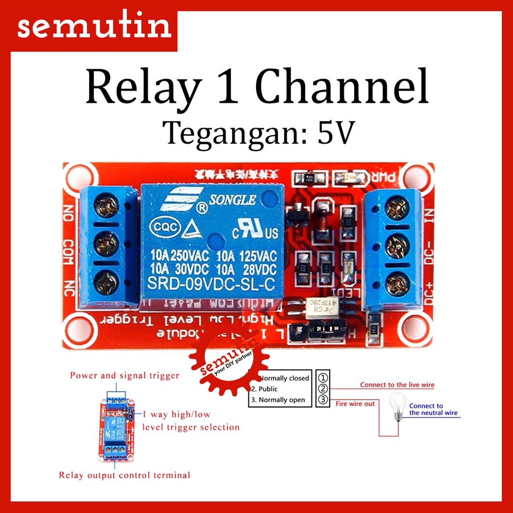Relay 1 Channel 5V/High And Low Trigger Hi-Lo Arduino | Shopee Malaysia