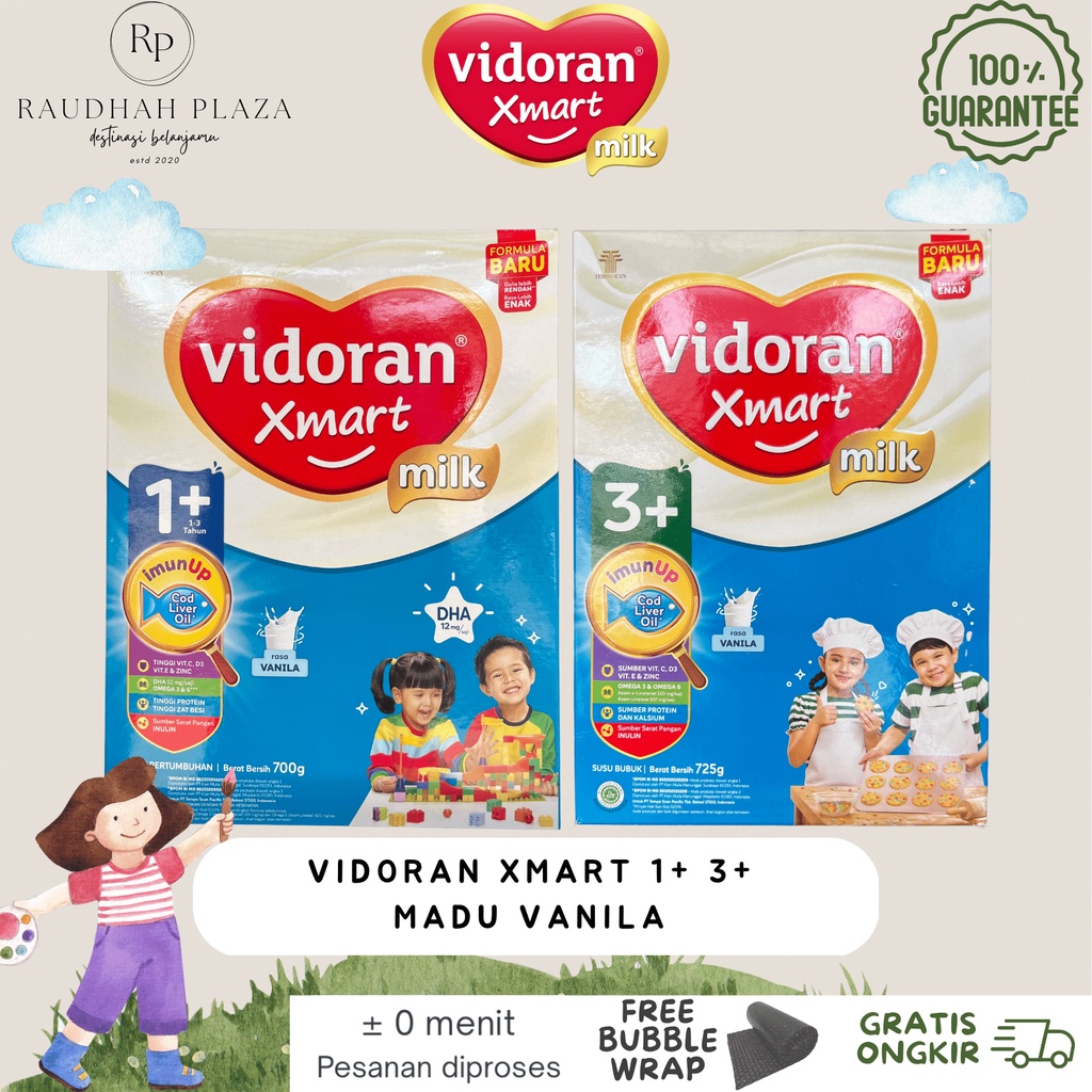 Vidoran Xmart 1+ 3+ 5+ Milk Growth Children Honey Vanilla 725gr 700gr ...