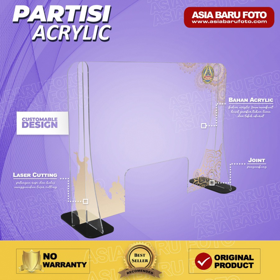 Partition / Divider / Table Divider Acrylic Print Table 50cm X 50cm ...