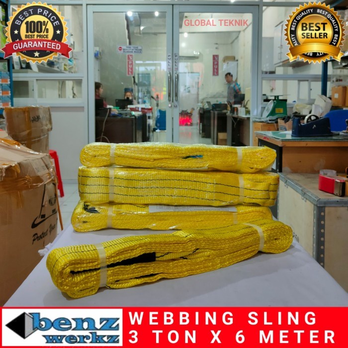 Benz Webbing Sling Belt Webbing Rope 3 Ton x 6 Meters Belt Rope 3T x 6M ...