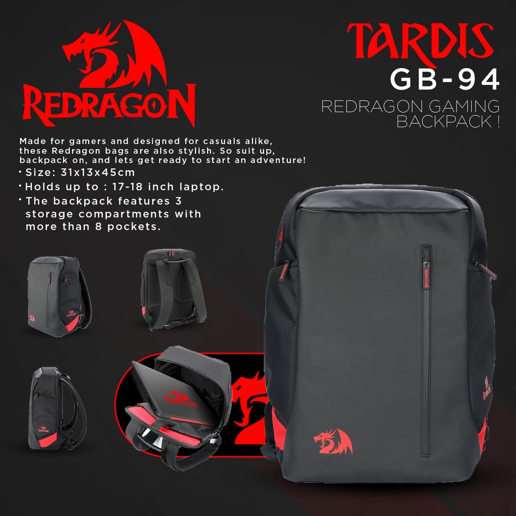 Redragon TARDIS 2gb-94 GAMING BACKPACK | Shopee Malaysia