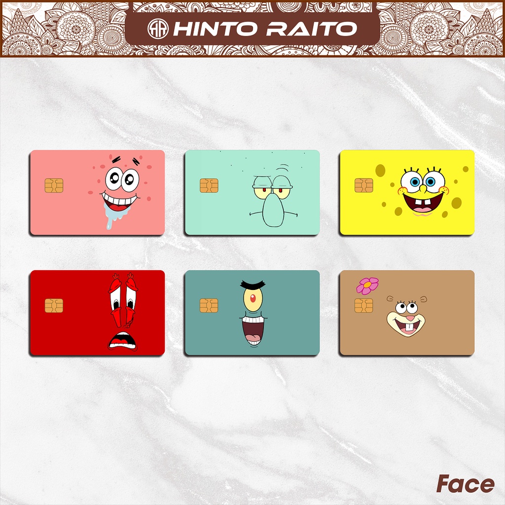 Spongebob Squarepants Face ATM Card Sticker - Sticker Skin Card Vinyl ...