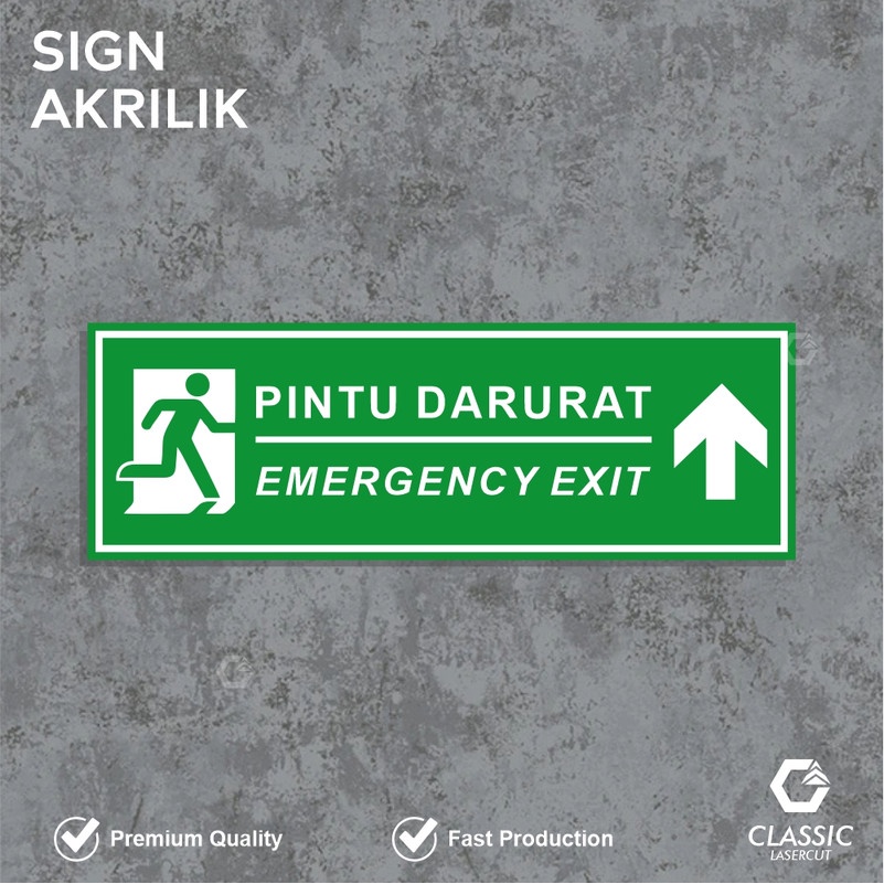 Acrylic Safety Sign Board "Emergency Door - Straight" | Shopee Malaysia