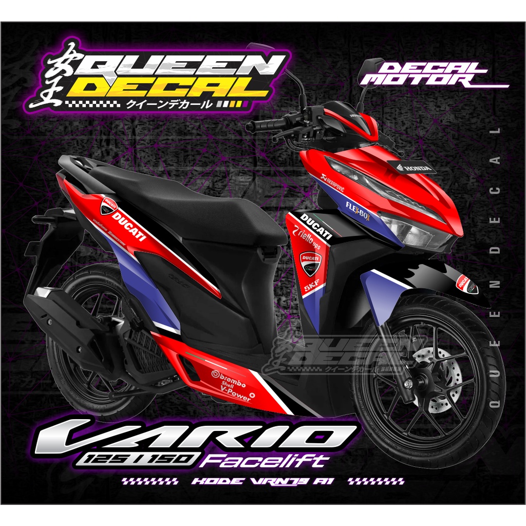 Fullbody DECAL STICKER FOR VARIO NEW 150 FACELIFT - CUSTOM DUCATI ...