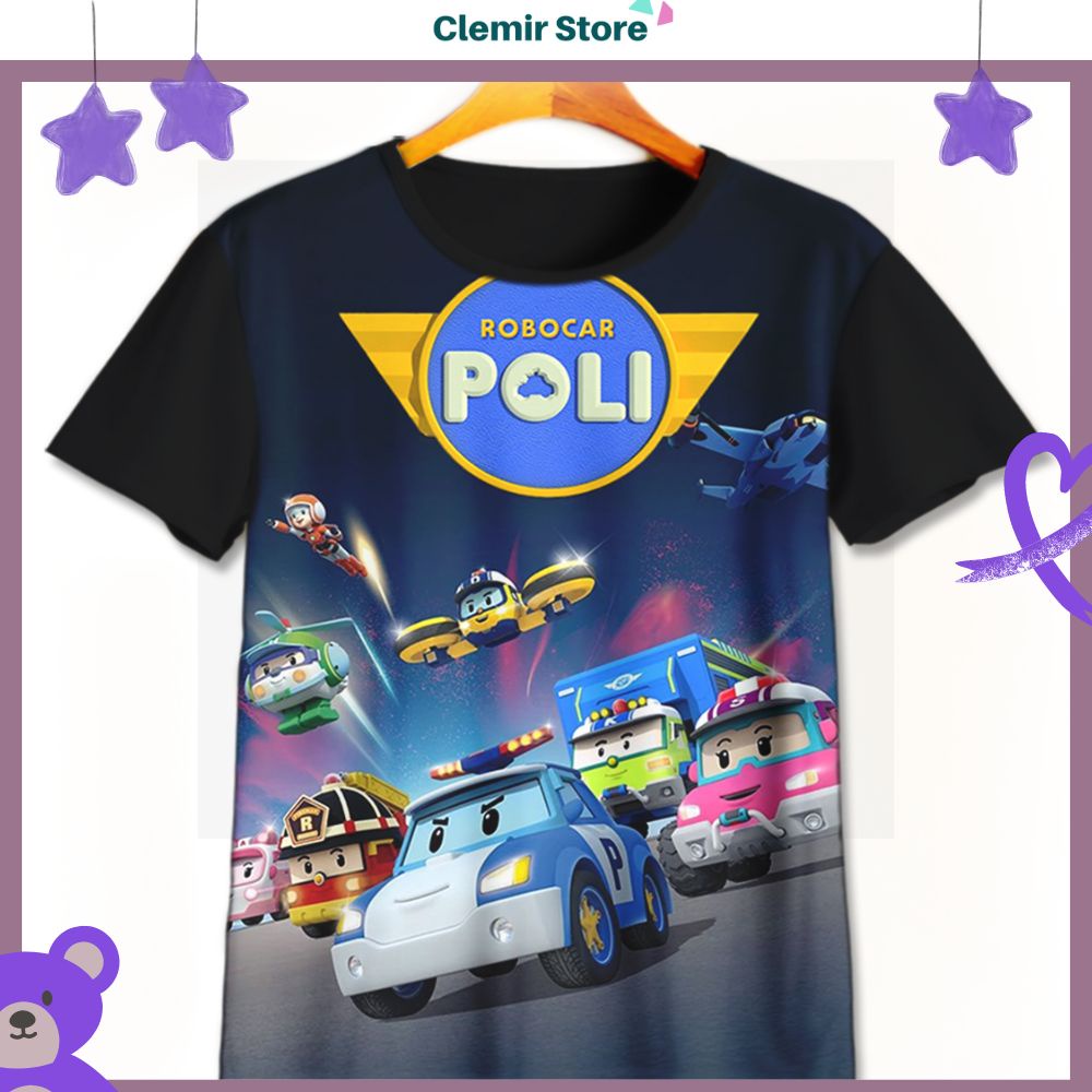 Robocar Poli Character 2 Children's T-shirt for Ages 1-12 Years ...