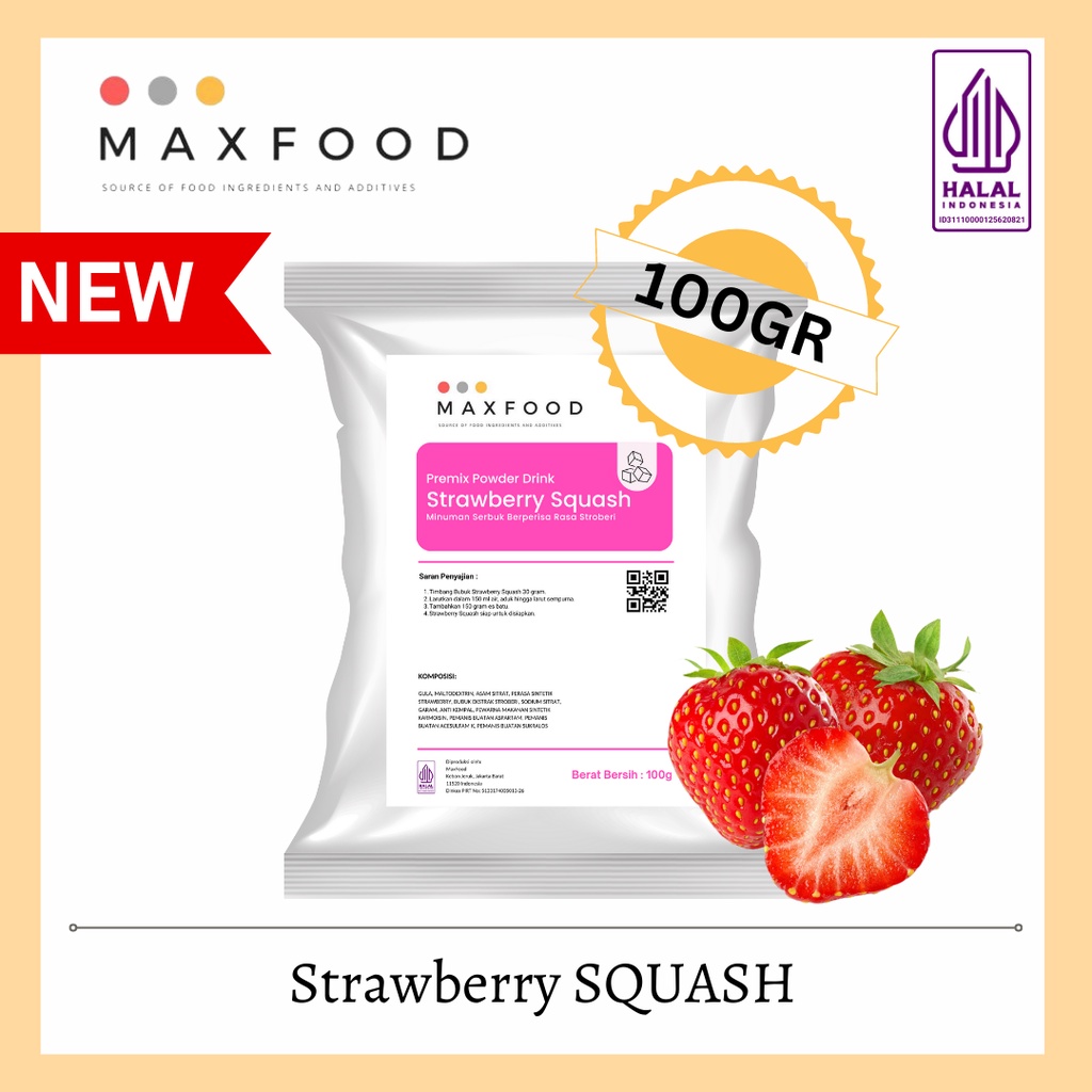 Maxfood - Strawberry Squash / Strawberry Flavor Squash Drink Powder 100 ...