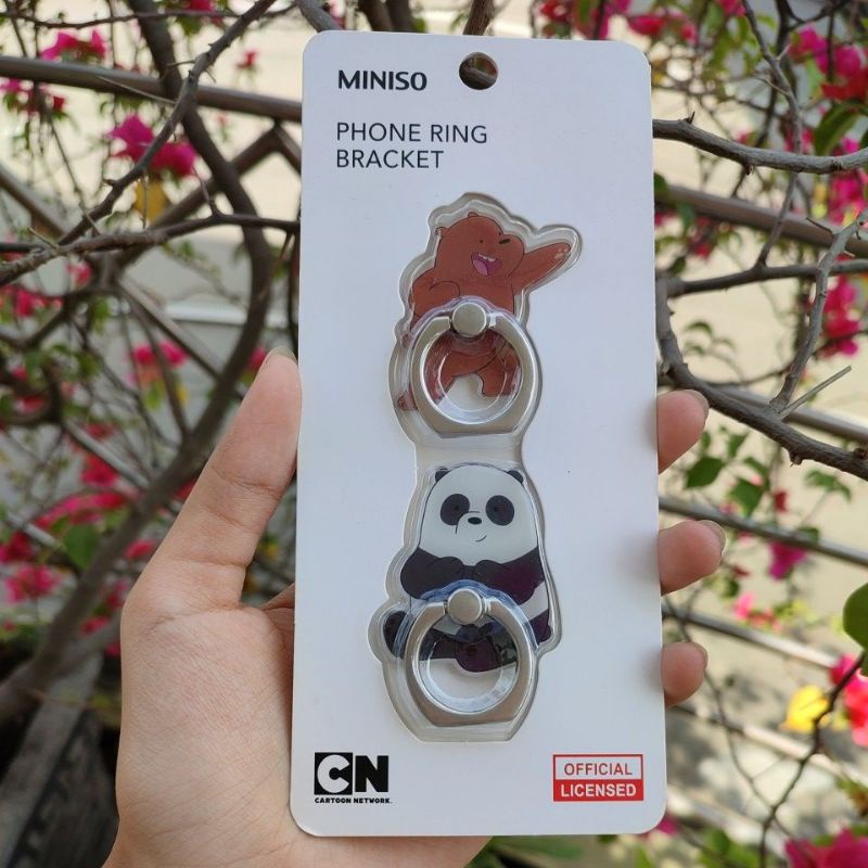 Miniso WE BARE BEARS PHONE RING BRACKET RING STAND GRIZZ PANDA WBB ...