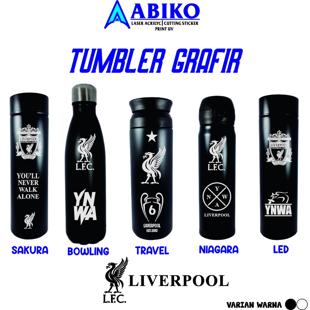 TERMOS LIVERPOOL FC - CUSTOM LIVERPOOL LASER GRAFIR NAME LOGO THERMOS ...