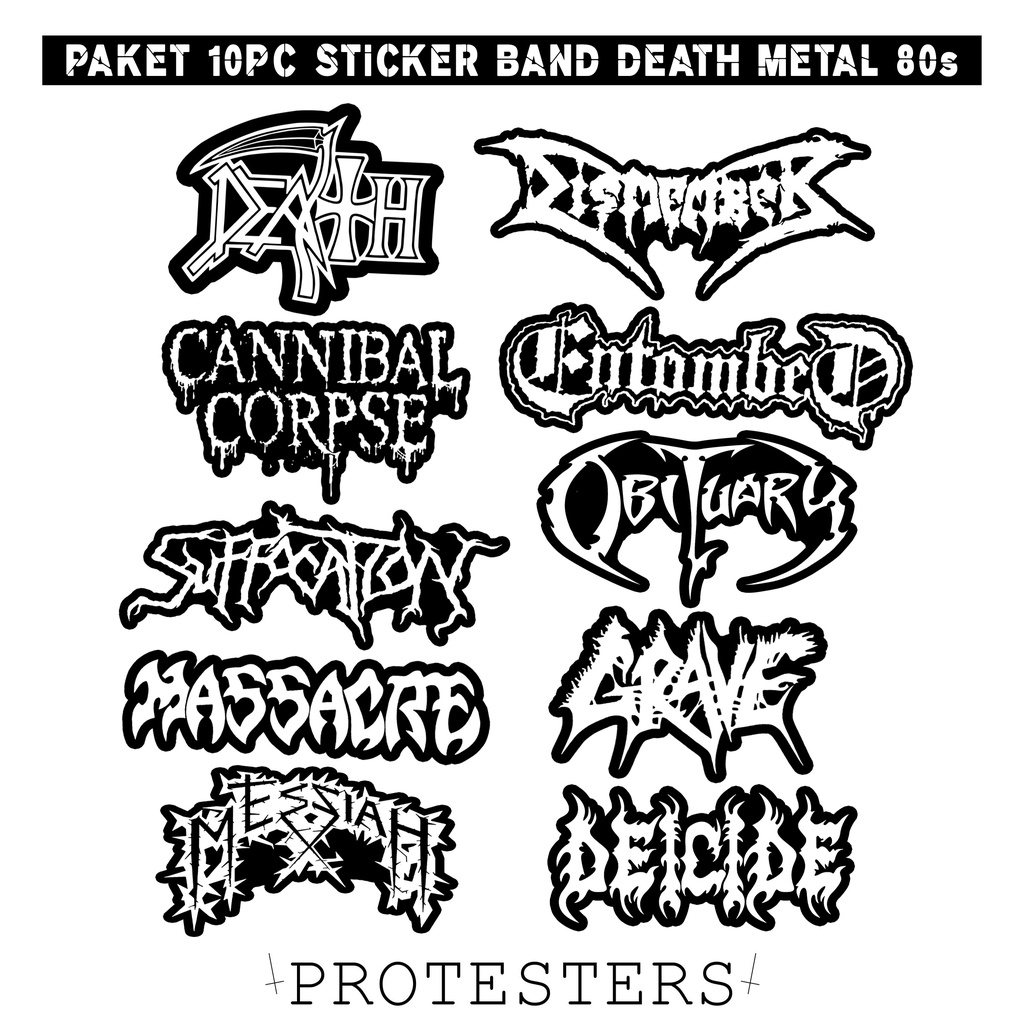 Package of 10pcs 80s Death Metal Band Stickers | Shopee Malaysia
