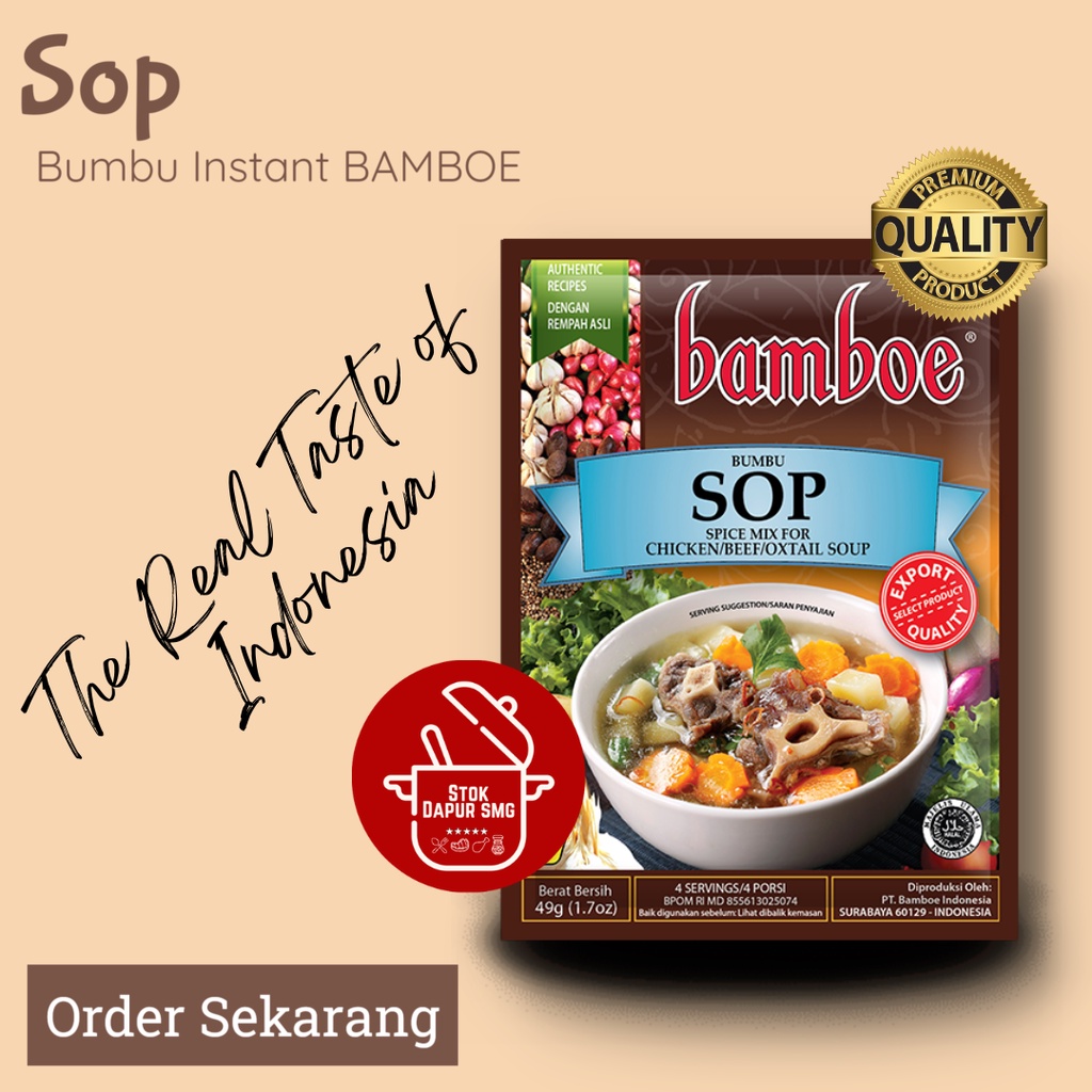 BAMBOE Indonesian Cuisine Export Quality SOP Instant Cooking Seasoning ...
