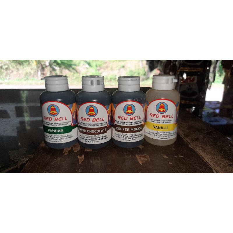 Red Bell/additional food ingredients (dark chocolate, pandan, vanilla ...