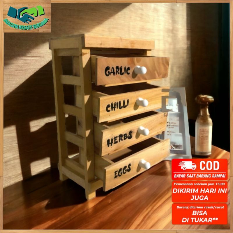 Multi-Purpose Drawer Model Kitchen Rack, 4 Layer Onion Spice Rack ...