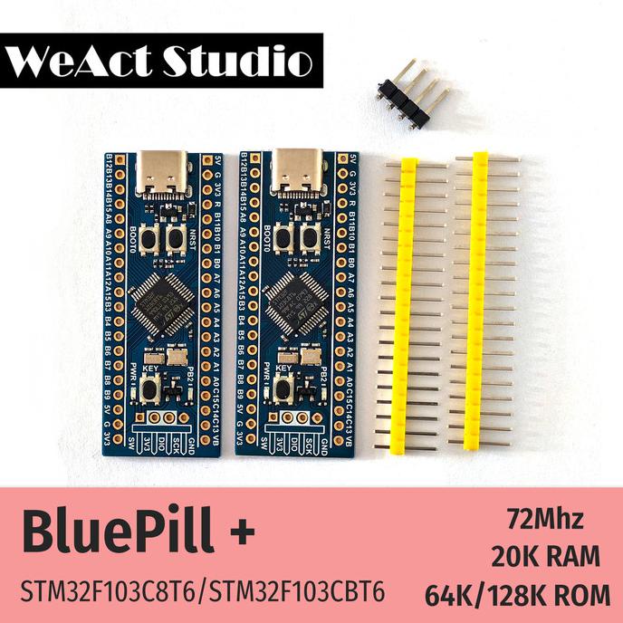 Weact STM32 STM32F103 STM32F103CBT6 Bluepill Plus ARM Cortex M3 | Shopee Malaysia