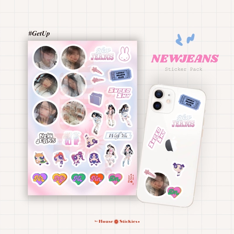 Newjeans Unofficial Sticker Pack Fanmade Get Up Album Edition | Shopee ...