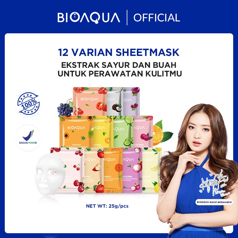 As Bioaqua Sheet Mask Facial Mask 25ml - Bioaqua Essence Mask Fruit And ...