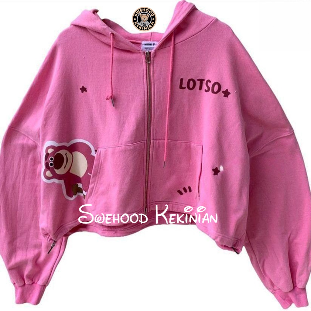 LOTSO BEAR PINK PREMIUM Women's Zipper Hoodie Sweater Jacket Trendy ...
