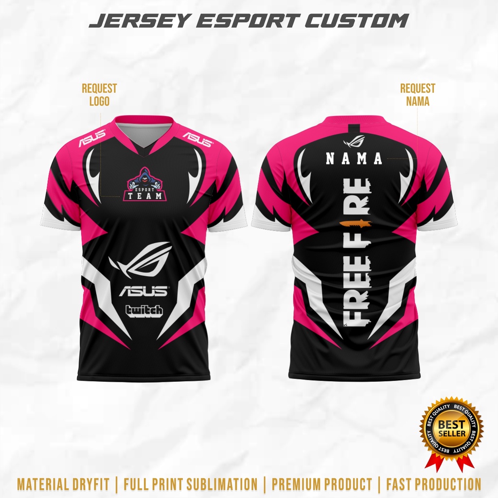 Free Fire & Mobile Legend Game Jersey Custom Free Name & Logo | Shopee ...