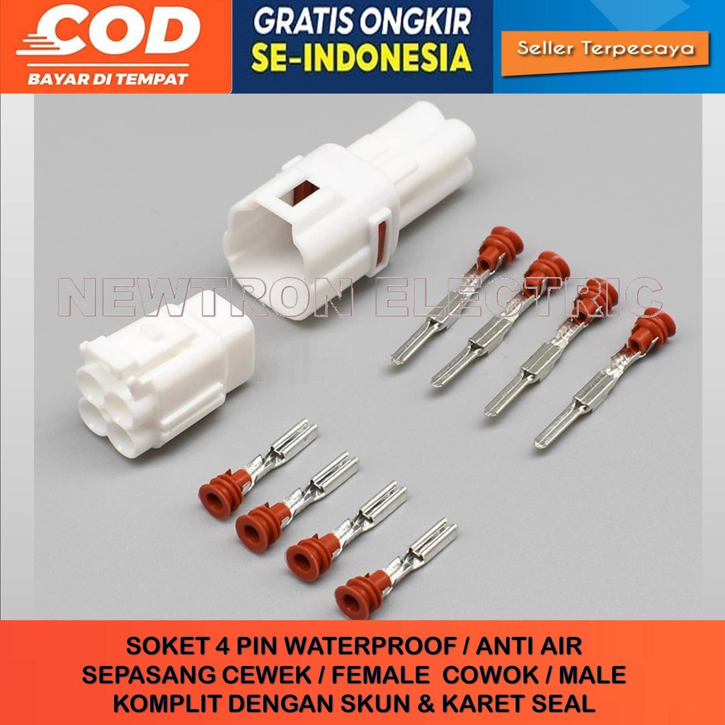 4 Pin WATERPROOF Cable CONNECTOR Socket MALE FEMALE Socket WATERPROOF ...