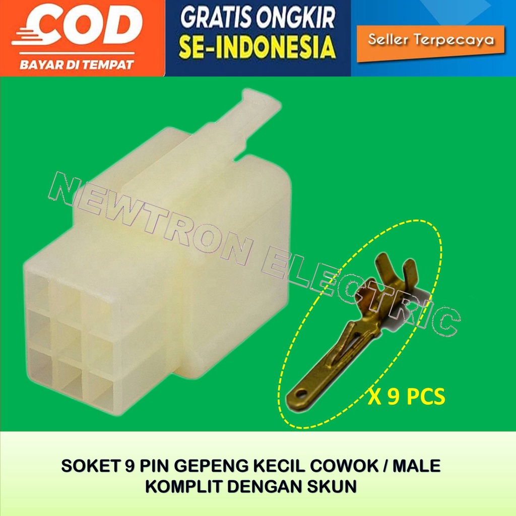 Original SMALL Male 9 pin Socket - Original Male Small 9 pin Flat Cable ...