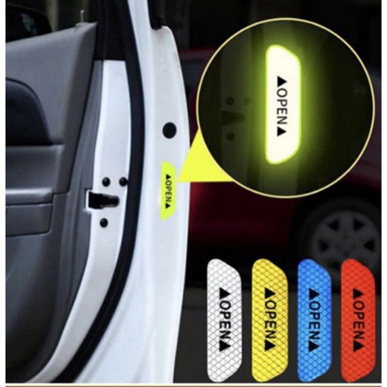 Car Door Stickers OPEN Car Door Reflector Warning Sticker contains 4 ...