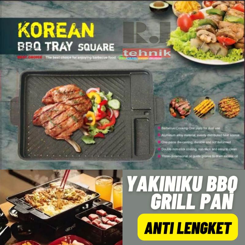 Yakiniku Grill Pan Meat Grill Tool Korean BBQ Tray Square | Shopee Malaysia
