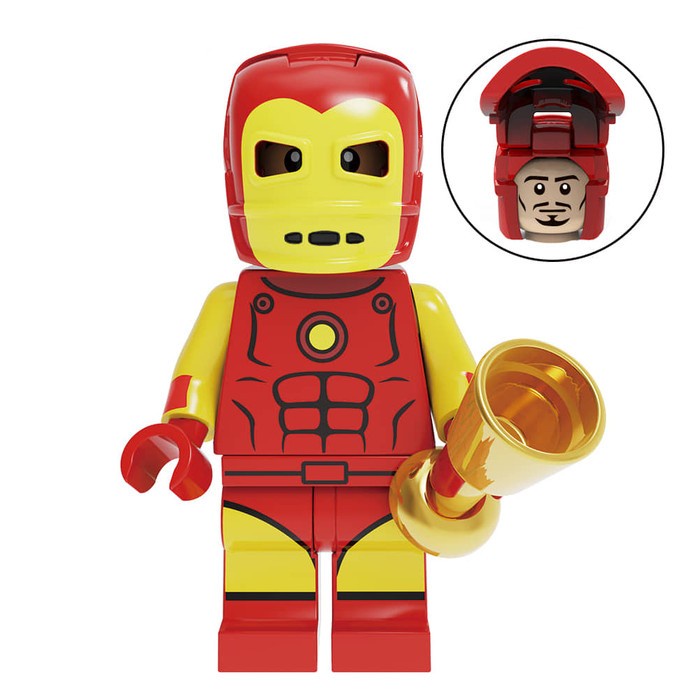 Marvel Ironman Iron Man Classic Comic 70 Tony Stark Lego Minifigure ...