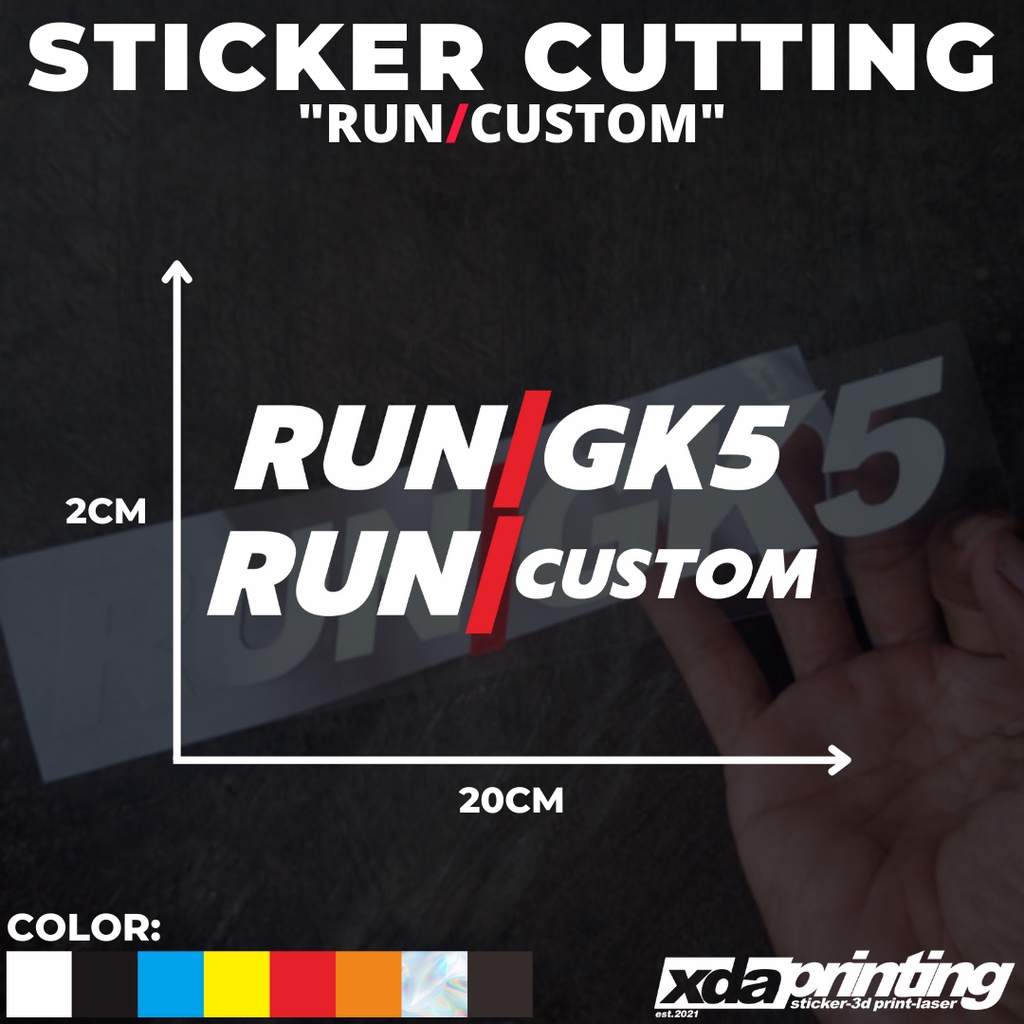 MESIN Sticker/sticker CUTTING VIRAL RUN Car Code/RUN Machine GK5 GD7 ...