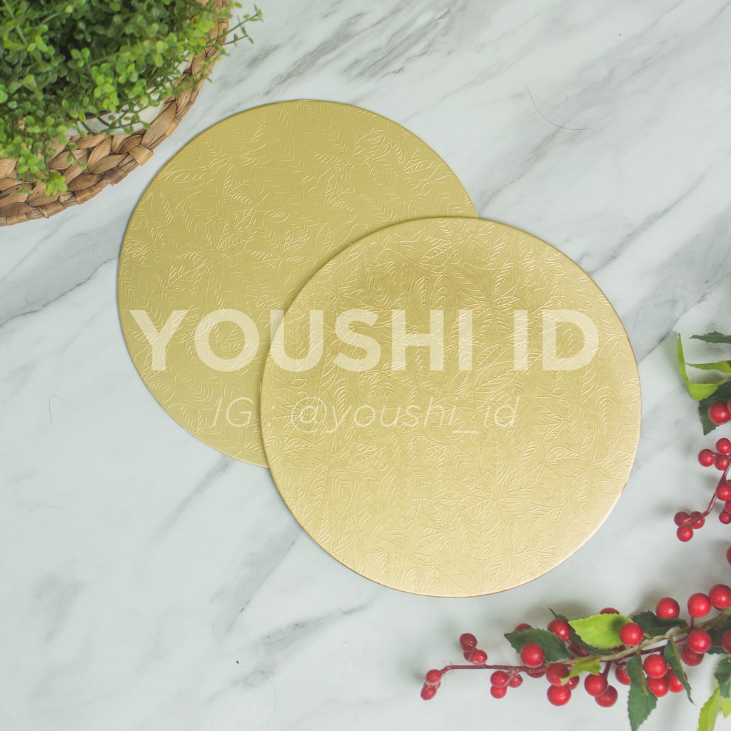 (5pcs) Cake Board Round/Circle Cake Mat/20cm Round GOLD Cake Mat ...