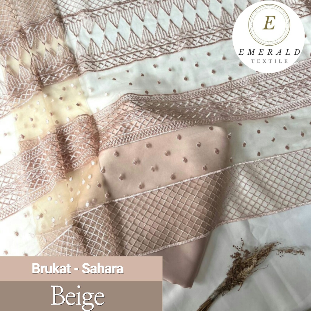 Half A METER OF French Tile Brukat Fabric, Sahara Motif Kebaya Material ...