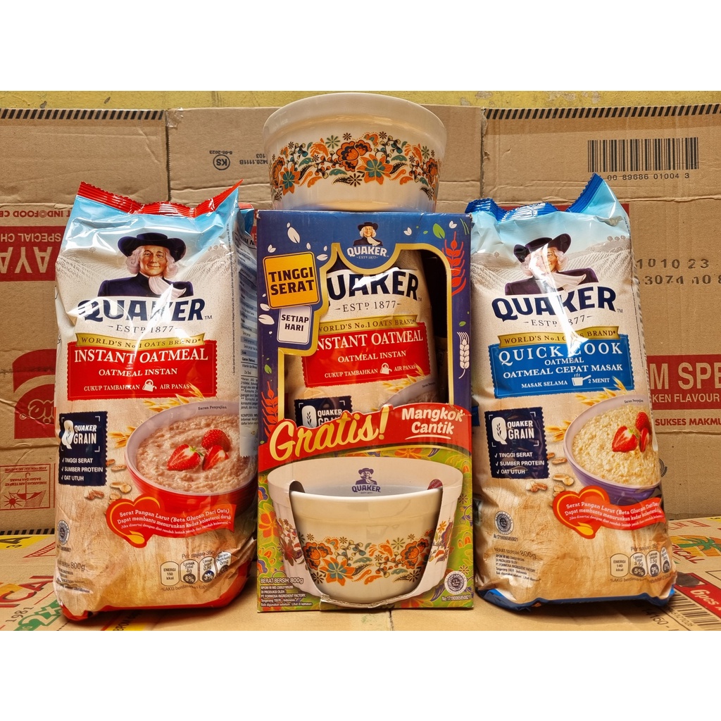 Quaker Instant / Quick Cook Oatmeal 800 grams Bundling Container / Bowl ...