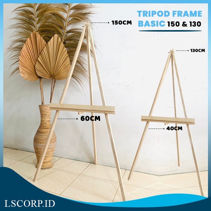 KAYU Standing Tripod Wooden Frame Wooden Easel Wedding Sign Board ...