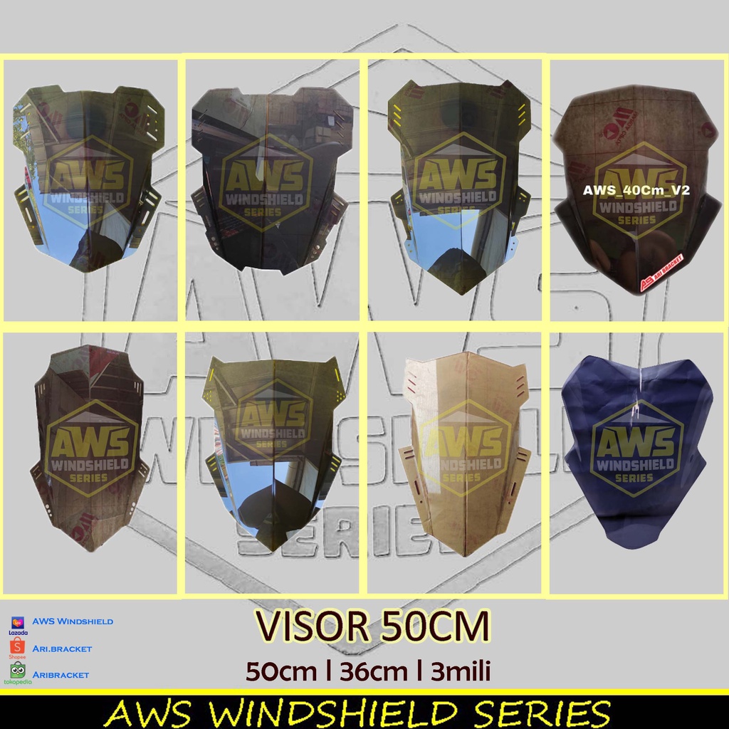 Aws universal Motorcycle Visor 50cm windshield motor universal free ...