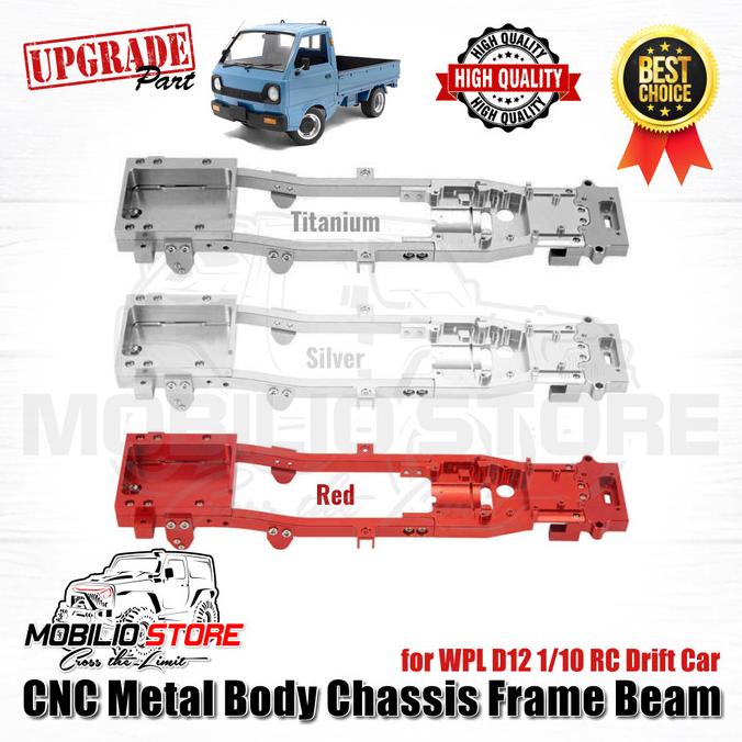 Upgrade Part - Cnc Metal Body Chassis Frame Beam For Wpl D12 Rc Car ...