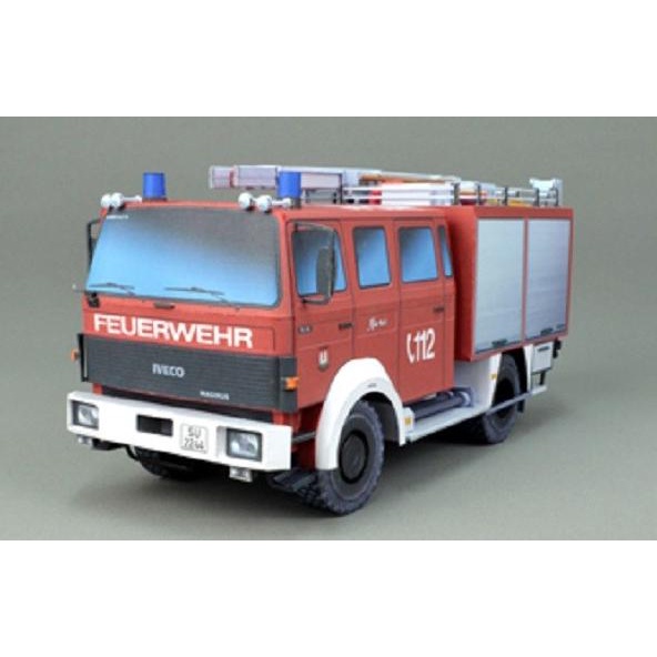 Diy Papercraft Fire Vehicle Pattern Iveco Magirus 75 | Shopee Malaysia