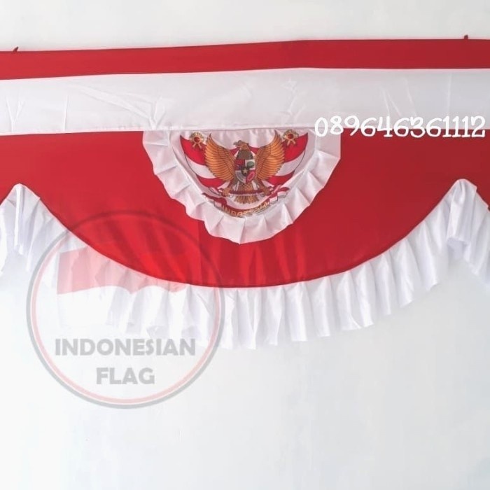 MERAH PUTIH Garuda Red And White Tassel Flag 10 Waves 10 Meters ...