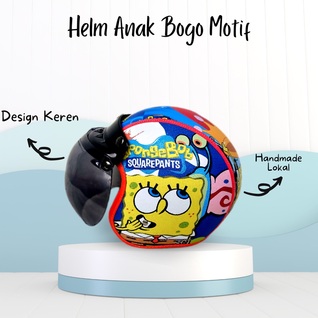 Bogo Helmet Children 2-7 Years SNI Convex Glass Spongebob Cartoon ...