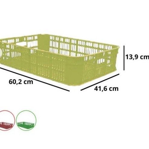Green Leaf Container Box 62x42x14CM Glass Plate Crate Food Basket ...