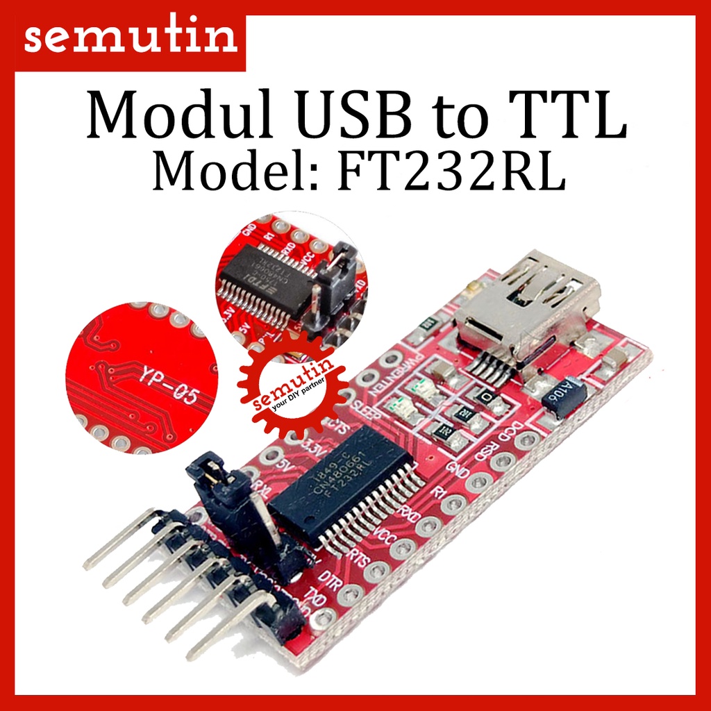 Module USB to Serial TTL FT232RL/FTDI Converter 3.3V 5V Adapter Module ...