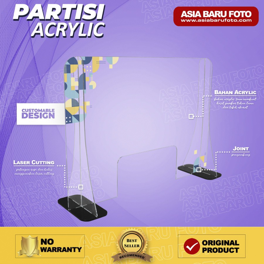 Partition / Divider / Table Divider Acrylic Print Table 50cm X 70cm ...