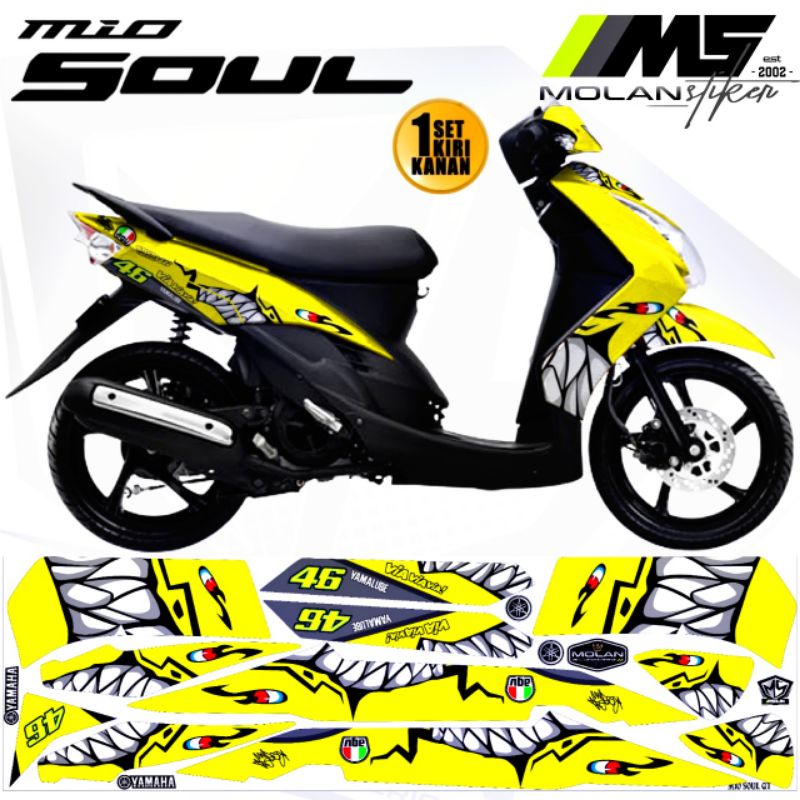 Decal Sticker Striping Variation Mio Soul Carburetor 2006-2012 (SHARK ...