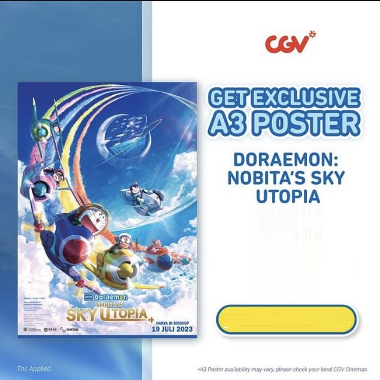 Doraemon: Nobita's Sky Utopia x CGV Official A3 Poster | Shopee Malaysia