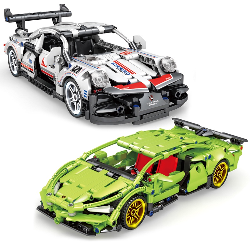 Famous car blocks sports car DIY racing car model assembled building ...