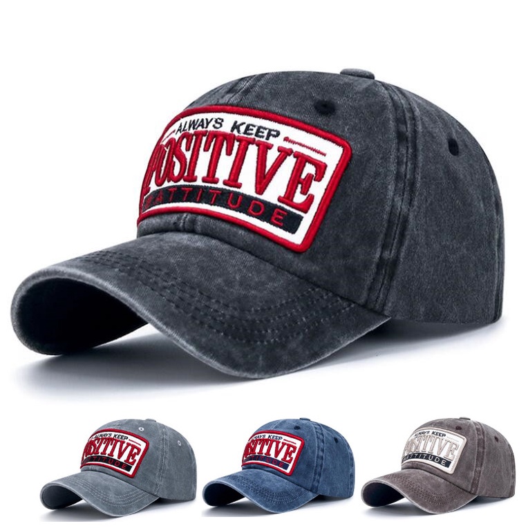 Original POSITIVE ATTITUDE Cotton Baseball Cap Women Men Sports Outdoor ...