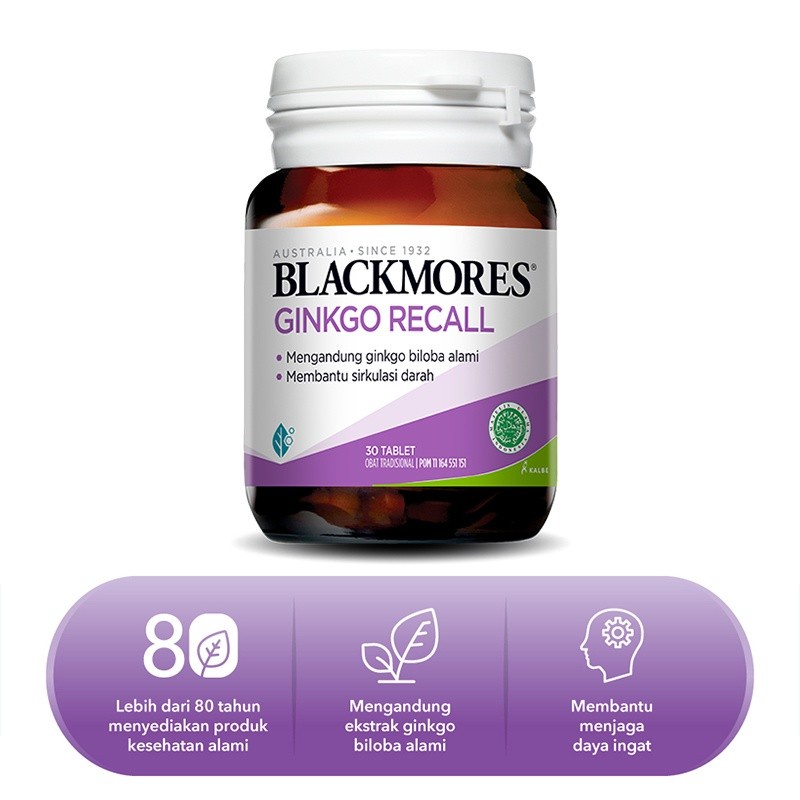 Blackmores Ginkgo Recall Supplement 30 Tablets | Shopee Malaysia