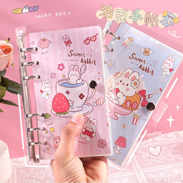 100 Sheets Binder note A6 cute rabbit/ Daily planner/ Agenda//Writing ...