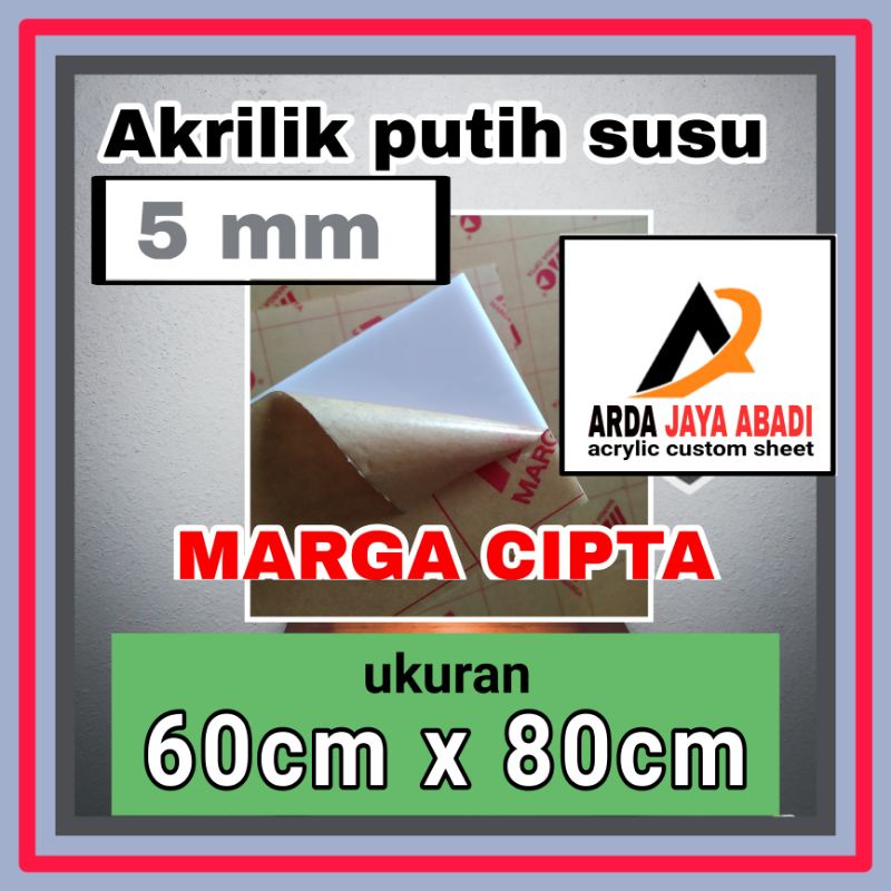PUTIH Acrylic 5mm milky white 60 x 80 Acrylic sheet Acrylic white mica ...