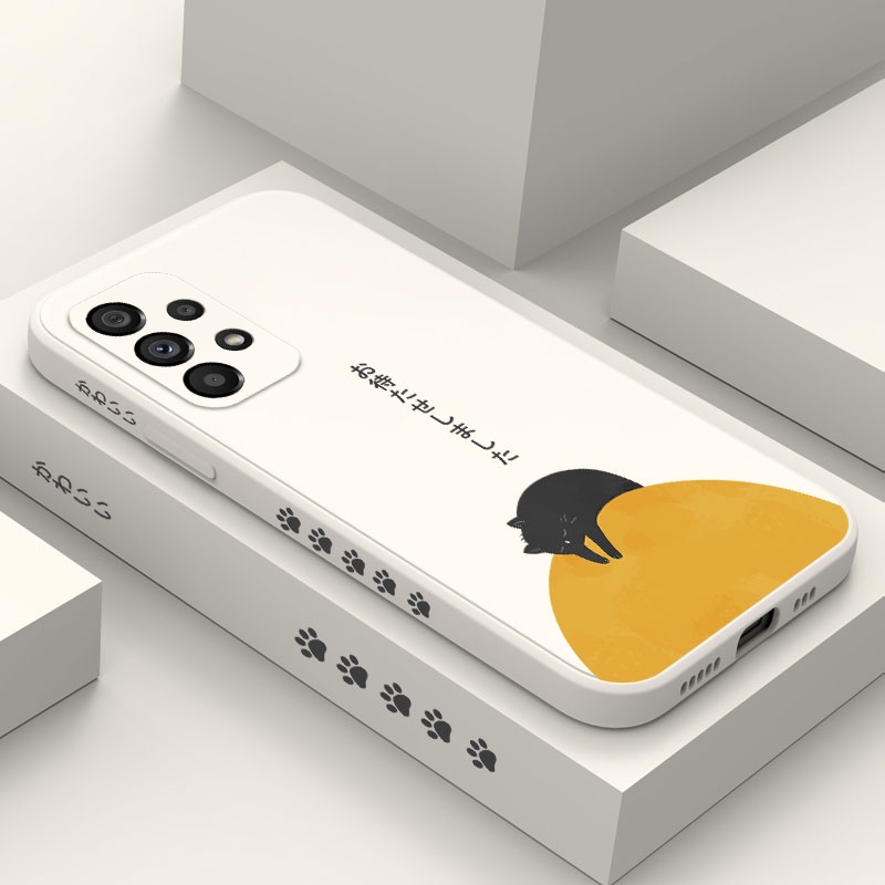 Napping Cat Phone Case For Samsung Galaxy A54 A34 A24 A14 A04 A04S A04E 4G 5G Liquid Silicone ...