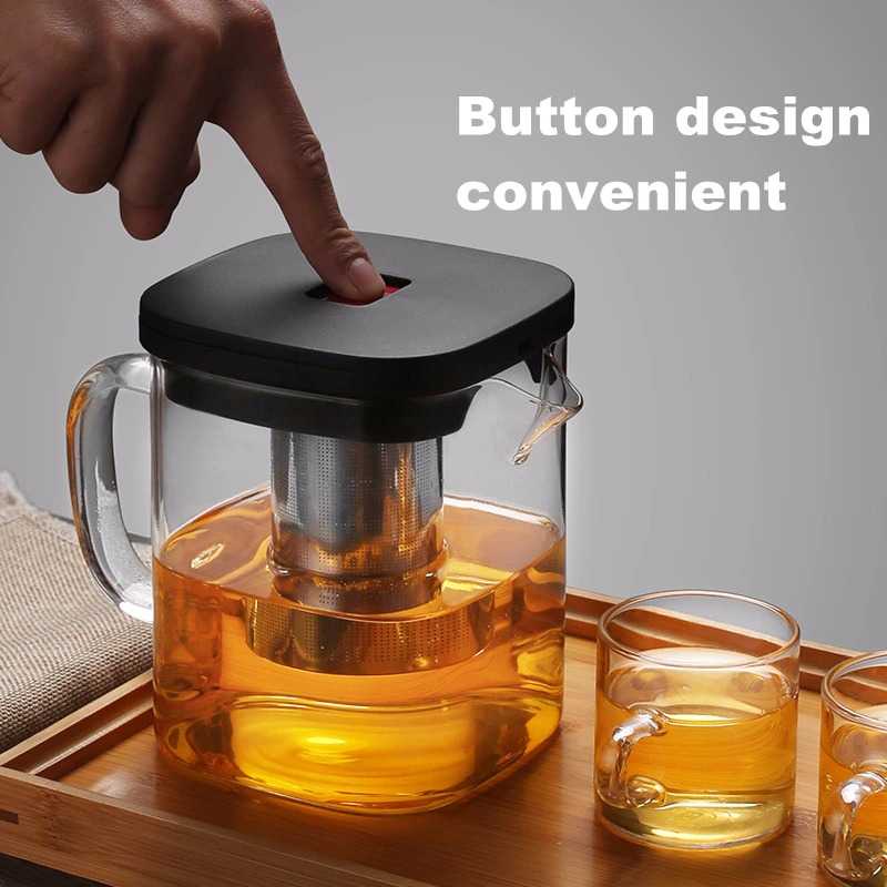 Tea Pitcher with Square Glass Filter 600ml with Strainer | Shopee Malaysia