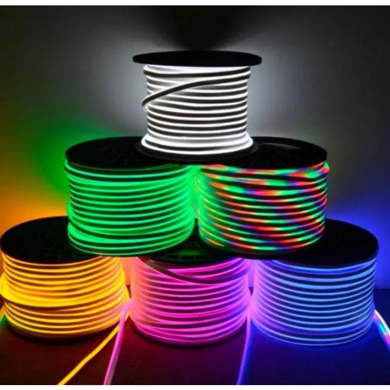 Led Neon Flex Light Hose 220V Meter 1M-50M Flexible Sign Strip Outdoor ...