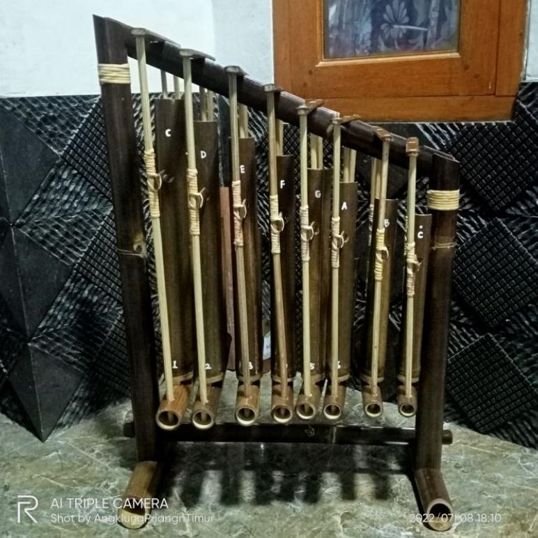 HITAM Newest Angklung 8 Tones 2 Medium Tone Black Bamboo Tubes (Top ...